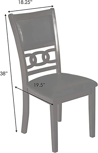 New Classic Furniture Gia 5-Piece Round Dining Set with 1 Dining Table and 4 Chairs, 47-Inch, Gray