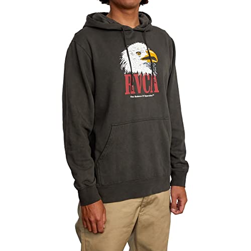 RVCA Mens Regular Fit Hoodie - Bird Of Prey (Black, XX-Large)