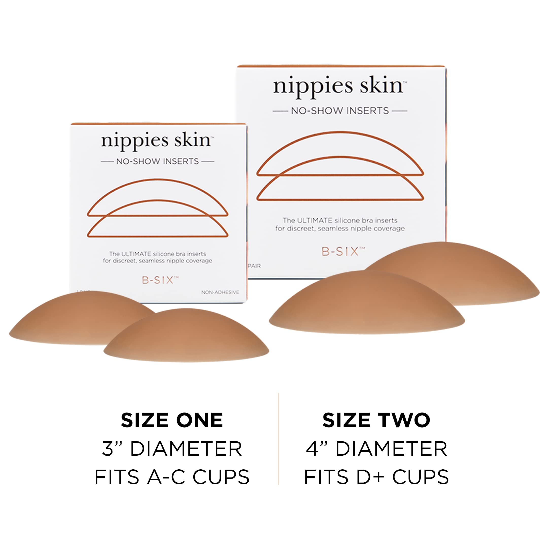Nippies Non-Adhesive Bra Liner Nipple Covers for Women β Reusable Silicone No-Show Inserts Bra Pad Enhancements with Travel Box - Coco