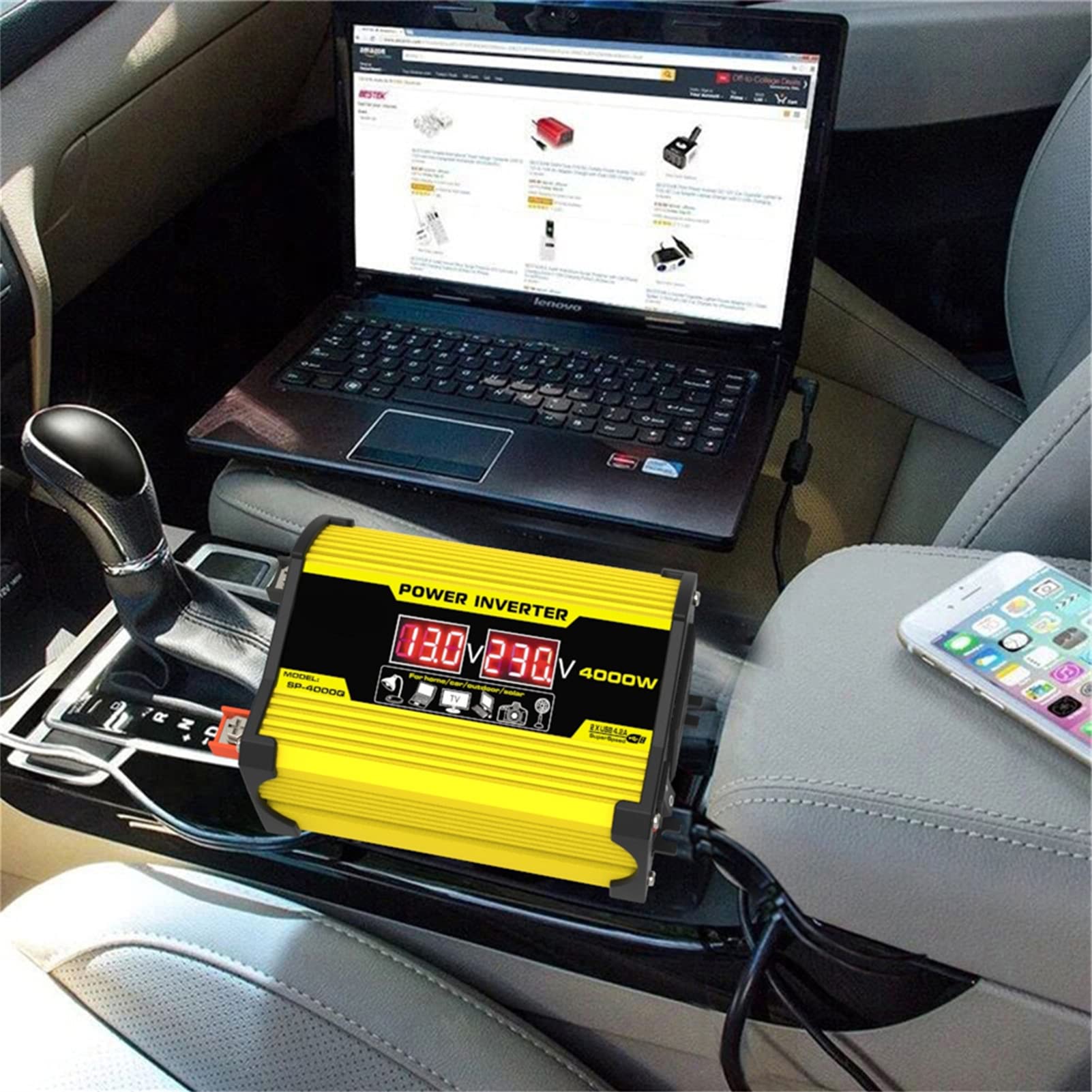 Qmisify Solar Kit, ABS 18W 12V Solar Panel 300W Inverter Charger, DC 12V to AC 110V/220V Solar Converter 30A Controller with 2 USB Ports and LED Display