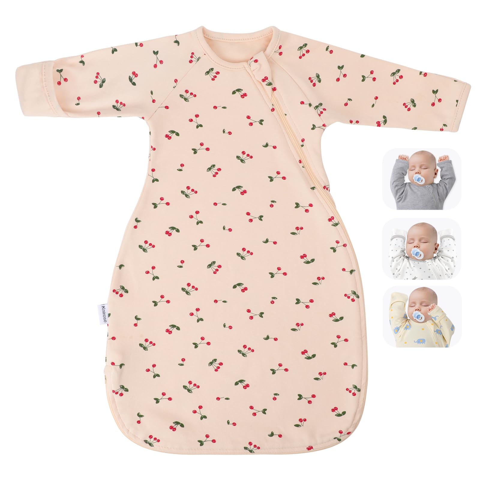 Transitional Swaddle Sack with Arms Up Length Sleeves and Mitten Cuffs, Self-Soothing Sleeping Bag 2 Ways Zipper, Wearable Swaddling Blanket for Newborns Baby Boys Girls Snug Fit Calms Startle Reflex