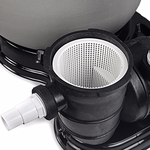 XtremepowerUS 19" Sand Filter with 1.5 Horsepower Above Ground Swimming Pool Pump Media System 4500GPH, Grey/Black