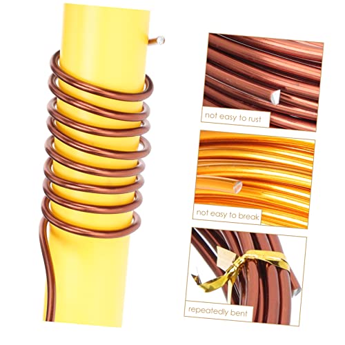 YARNOW 4pcs Practical Model Gardening Starter Brown Wire Golden Craft Climbing Making Holding Aluminum Sculpting Modelling Training Mm Plant Garden Bonsai Bike Tree Fence Wires Skeleton
