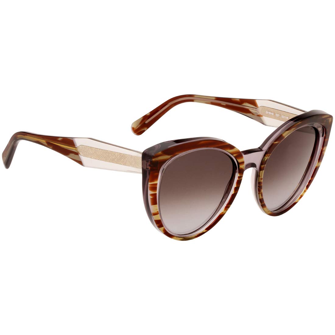 Salvatore Ferragamo Two Tone Plastic Frame Grey Lens Unisex Sunglasses SF891S027357055319