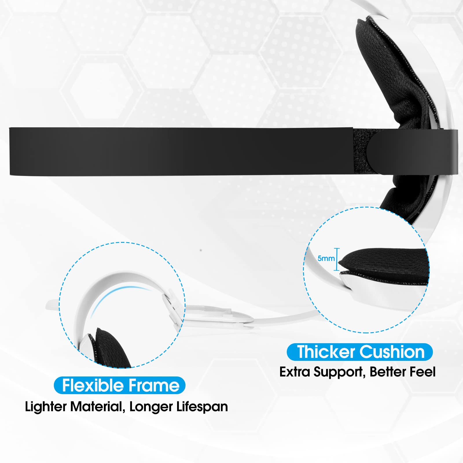 VR Accessories For Oculus Quest 2 Accessories For Oculus Quest 2 Head Strap For Meta Quest 2 Accessories Adjustable Head Strap with Head Cushion and Extra Battery Bank Holder Face Cover and Charging Cable