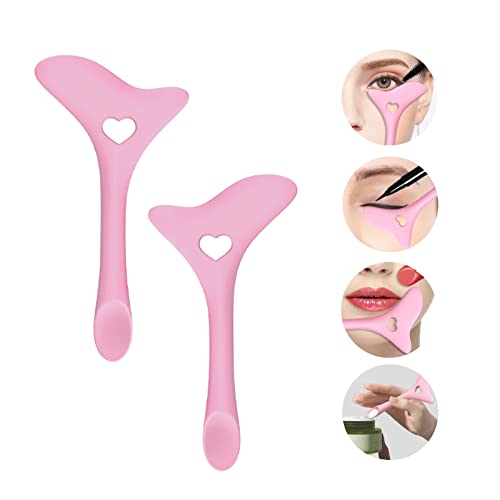 SHANPIN 2pcs Eyeline Stencils Silicone Winged Tip Eyeline Aid Eyebrow Pencil Stencil Reusable Smoky Eyeshadow Multifunctional Eye Makeup Tool Kit Quick Stencil Aid Eyeliners Molds Eyeliner Stencil