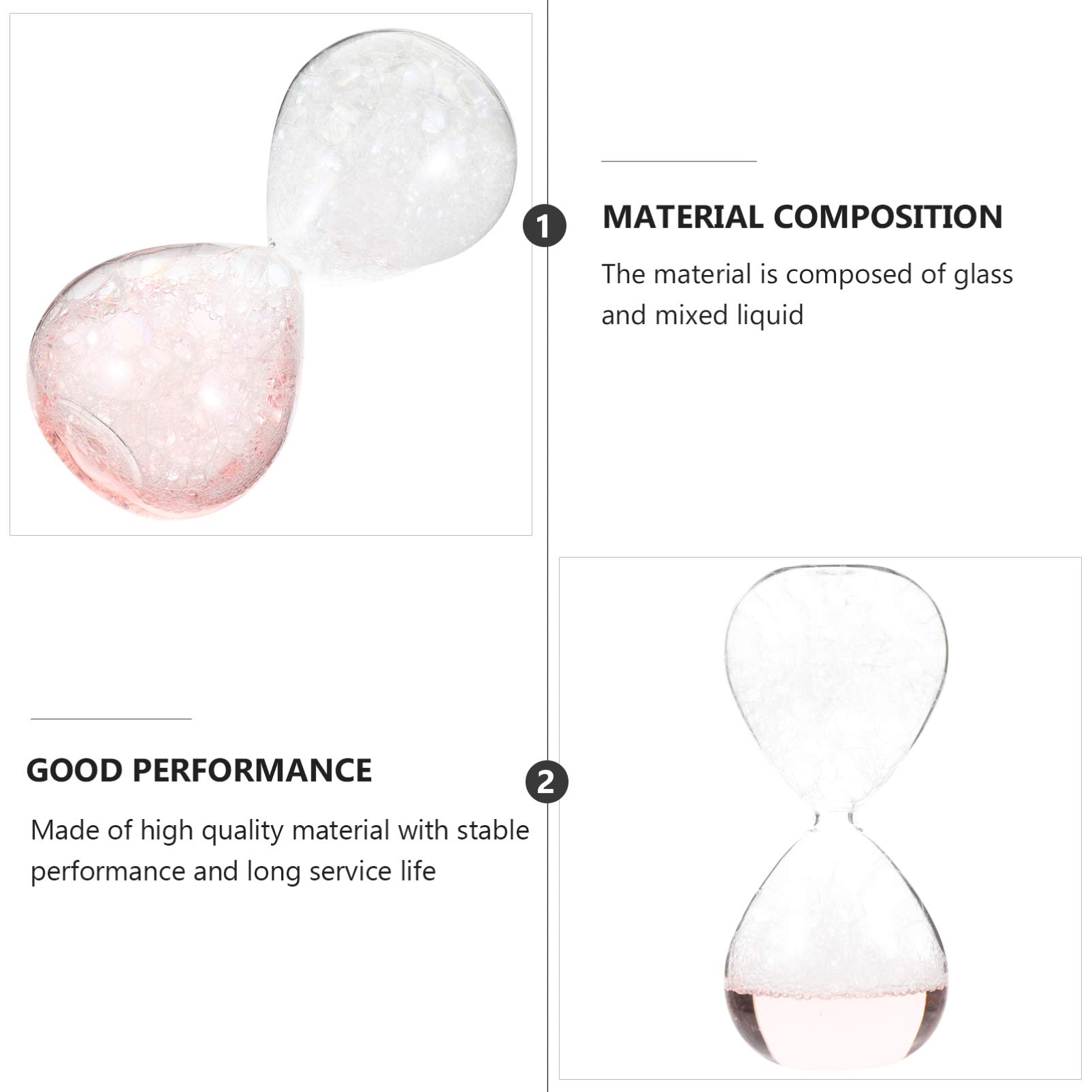 YARNOW Bubble Singing Hourglass Timer Dream Foam Crystal Hourglass Creative Glass Liquid Motion Timer Hourglass Birthday Gifts Table Decoration (Pink)