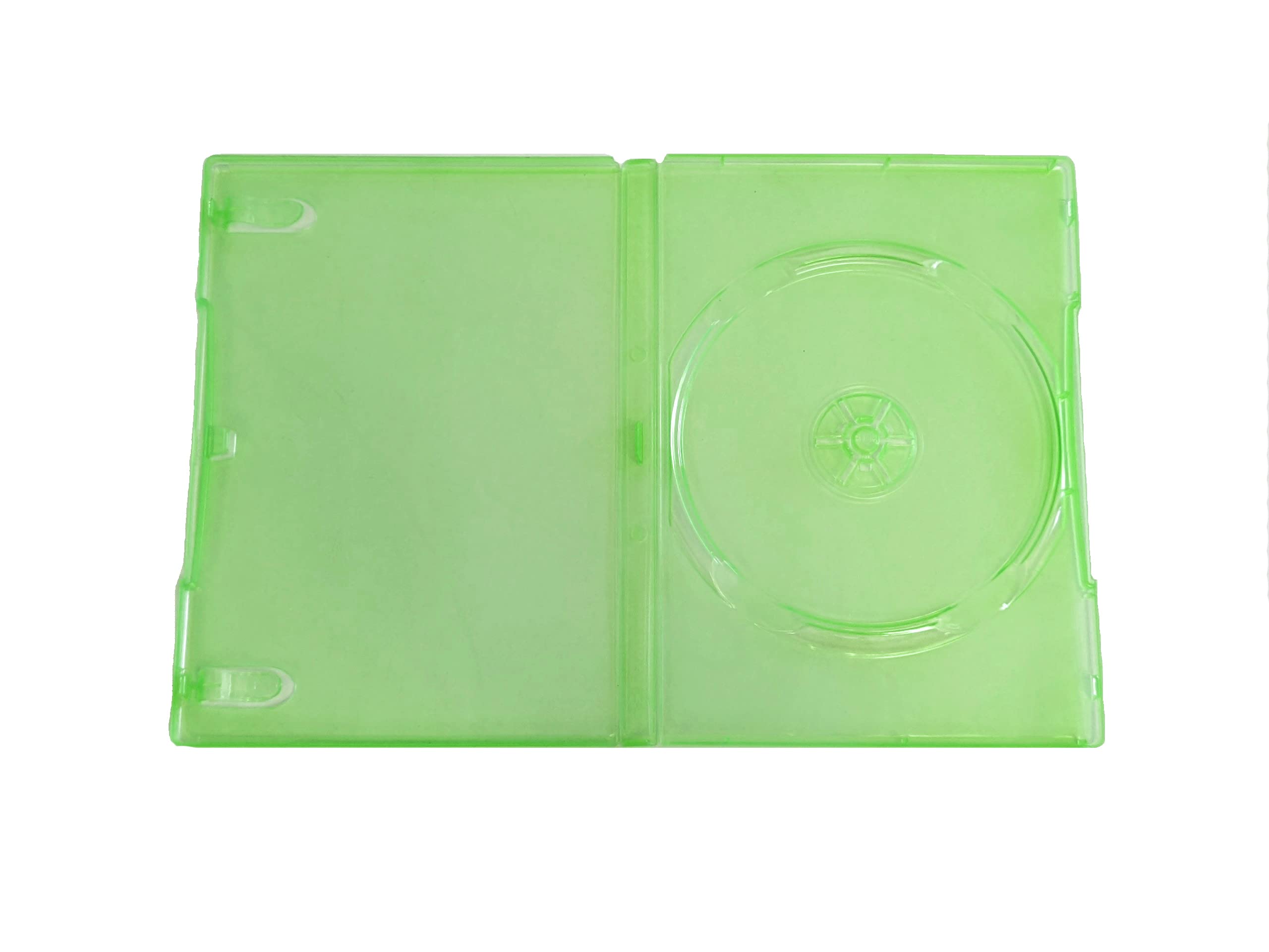 TodoMedia 14mm Standard Transparent Green Single Capacity DVD Case with Outter Clear Sleeve Compatible for Xbox Game Discs (10 Units)