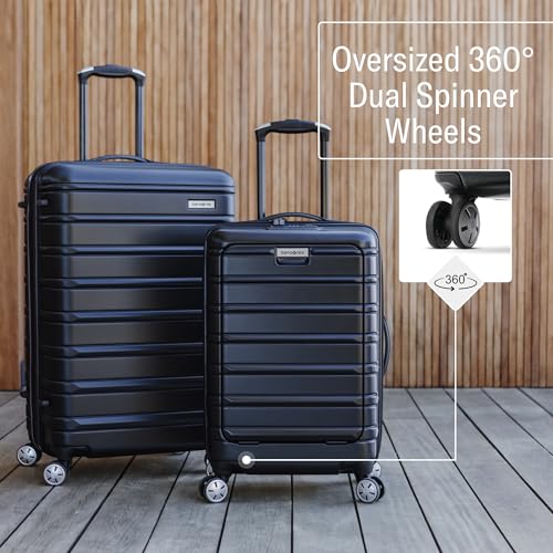 Samsonite Omni 2 Hardside Expandable Luggage with Duel Spinner Wheels, Midnight Black, 3-Piece Set (CO/MED/LG)