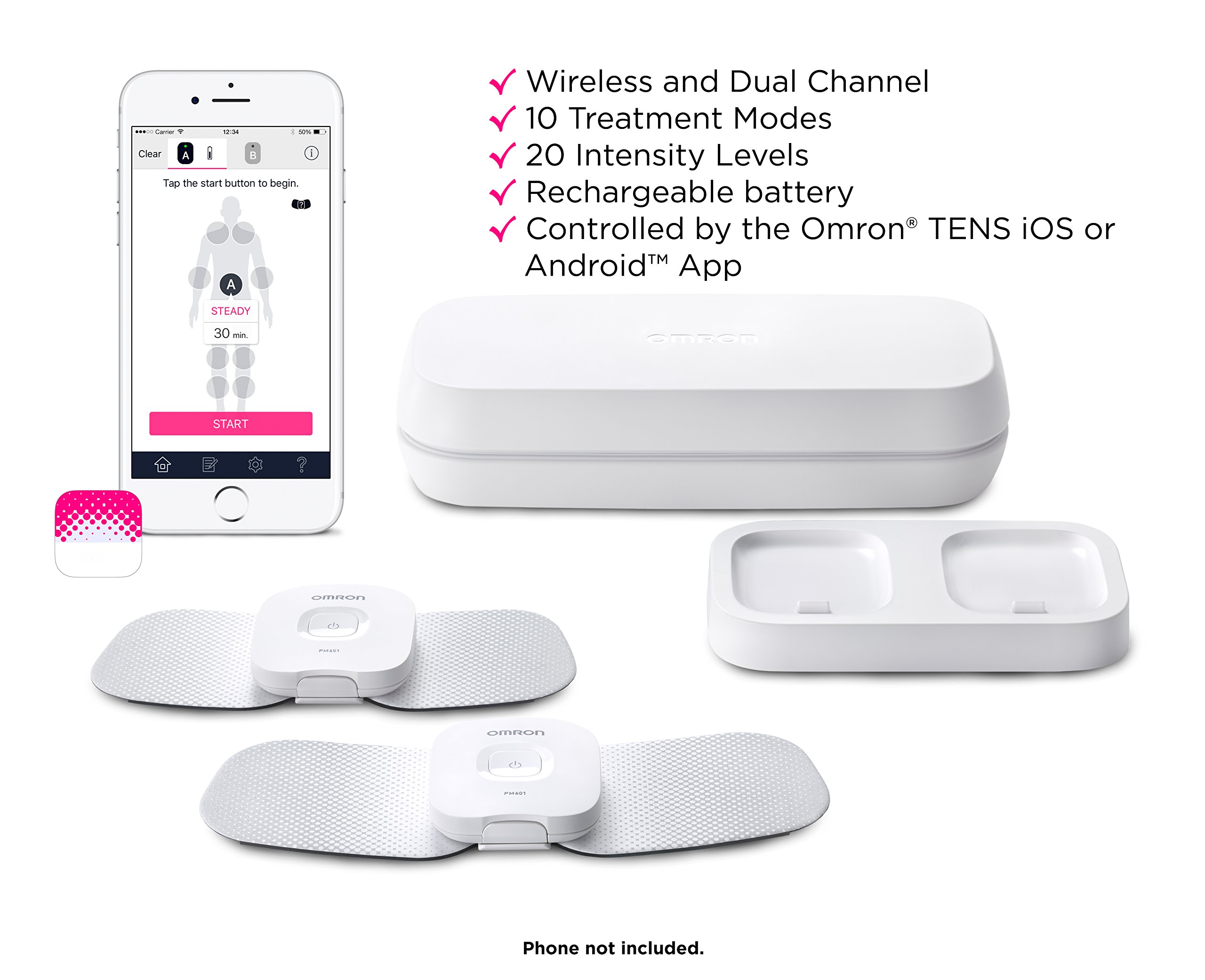 Omron Avail Large Wireless Pad (Pmwpad-L) – Used with Avail Tens Unit (Pm601), Pad type