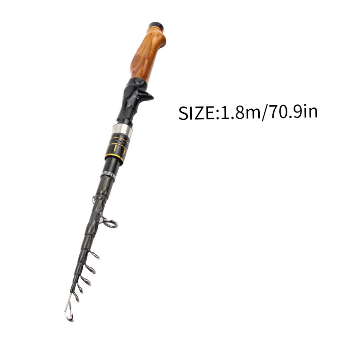 Telescopic Fishing Rod Carbon Casting Rod Carbon Fiber Portable Telescopic Fishing Pole 1.8m