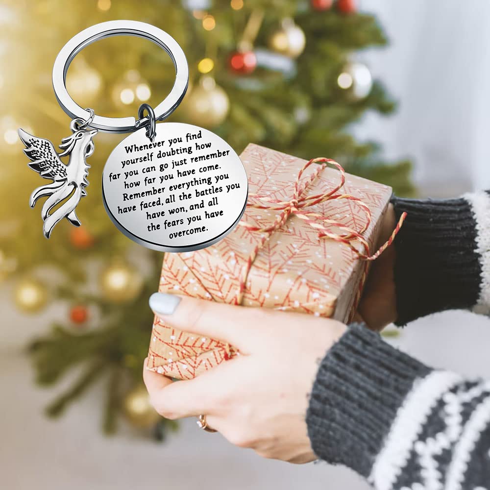 TIIMG Rising Phoenix Nspirational Gifts Phoenix Keychain New Beginning Jewelry Gift For Women Wife Lover (Phoenix whenever)