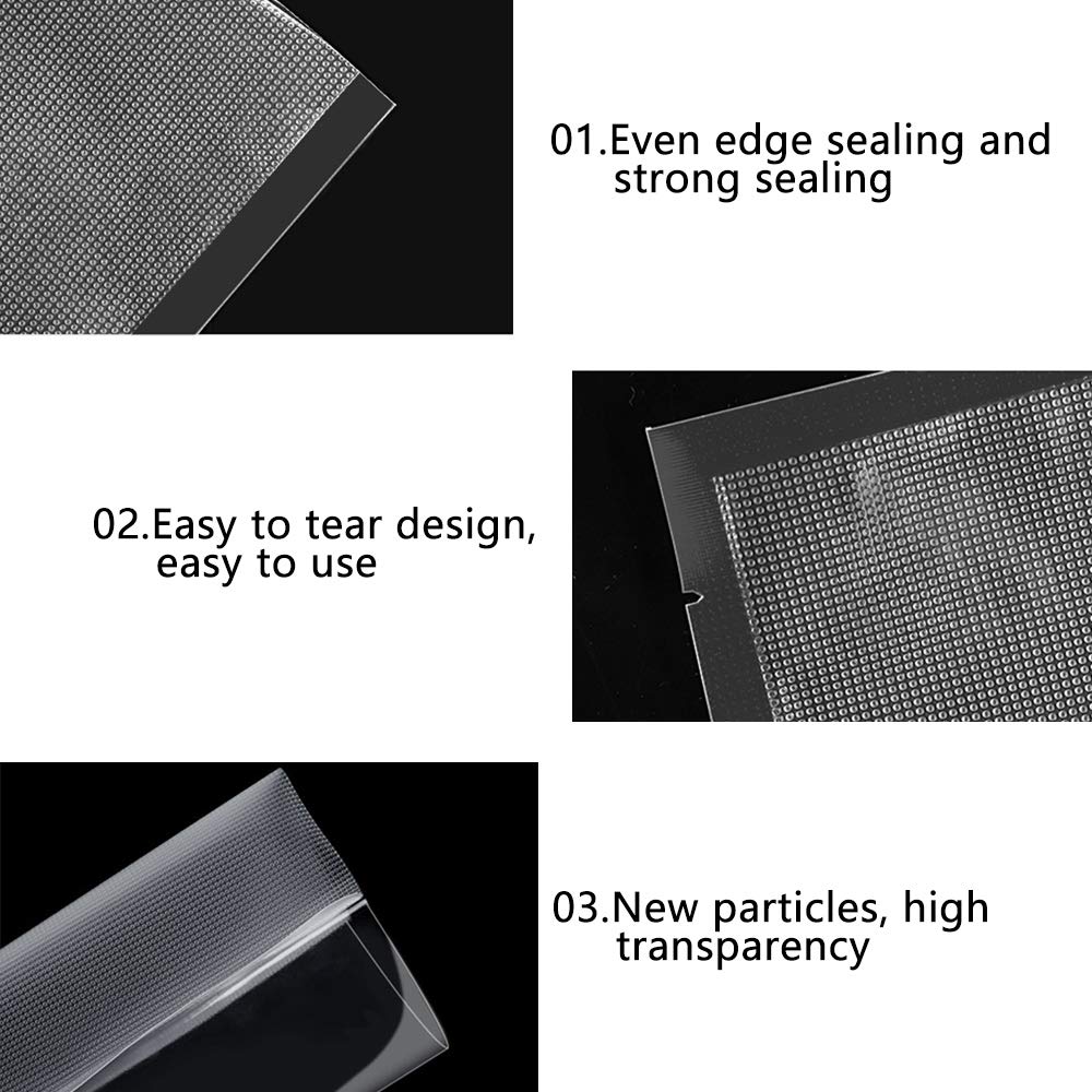Vacuum Sealer Bags(3 packs)-11" x 16' Rolls Custom-Sized Vacuum Food Saver Bags Great for vac storage, Meal Prep or Sous Vide
