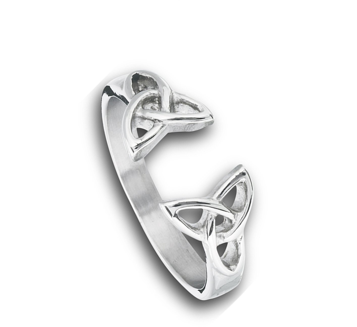 Open Celtic Triquetra Knot Thumb Ring New Stainless Steel Band Size 6