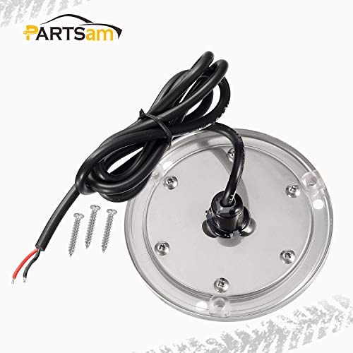 Partsam 1Pc Round Boat Marine Led Underwater Lights 6LED Surface Mount with Stainless Steel Bezel
