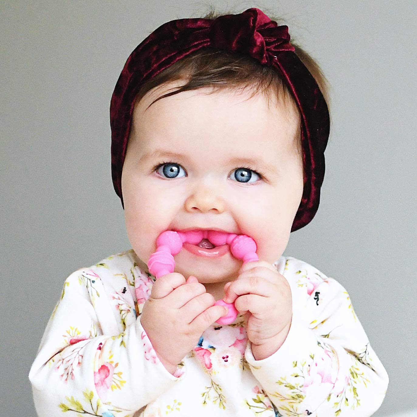 Nuby Silicone Teether Ring, 2 Pack, 3M+, Colors May Vary, Multi