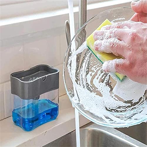 Soap Pump Dispenser Soap Dispenser Pump with Sponge Manual Press Liquid Dispenser Container Manual Press Soap Organizer Kitchen Tools Bottles Dispenser (Color : Brass)