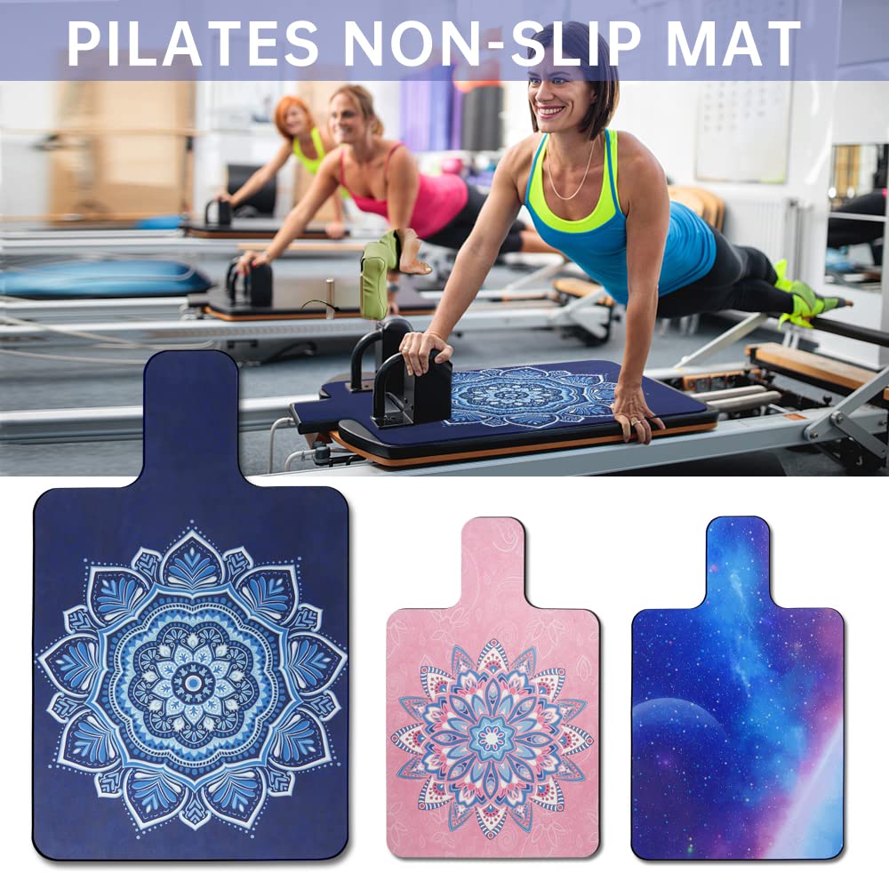 Surnuo 39 * 24inch Non-Slip Pilates Reformer Mat with A Mesh Bag, Pilates Reformer Cover Extra-Thick Start Blue