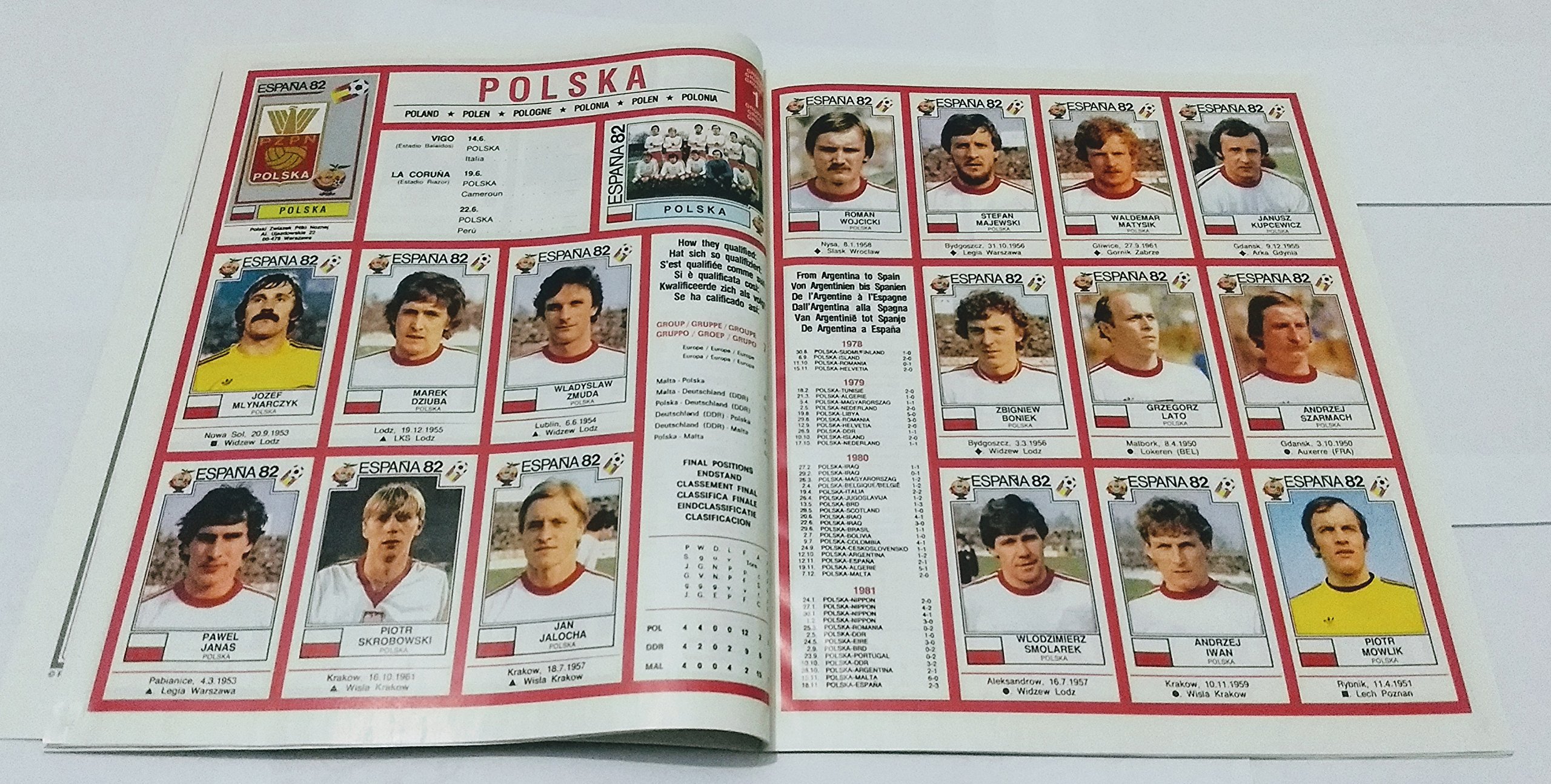 PANINI World Cup Spain España 82 Album Players Images Printed Mundial Copa del Mundo