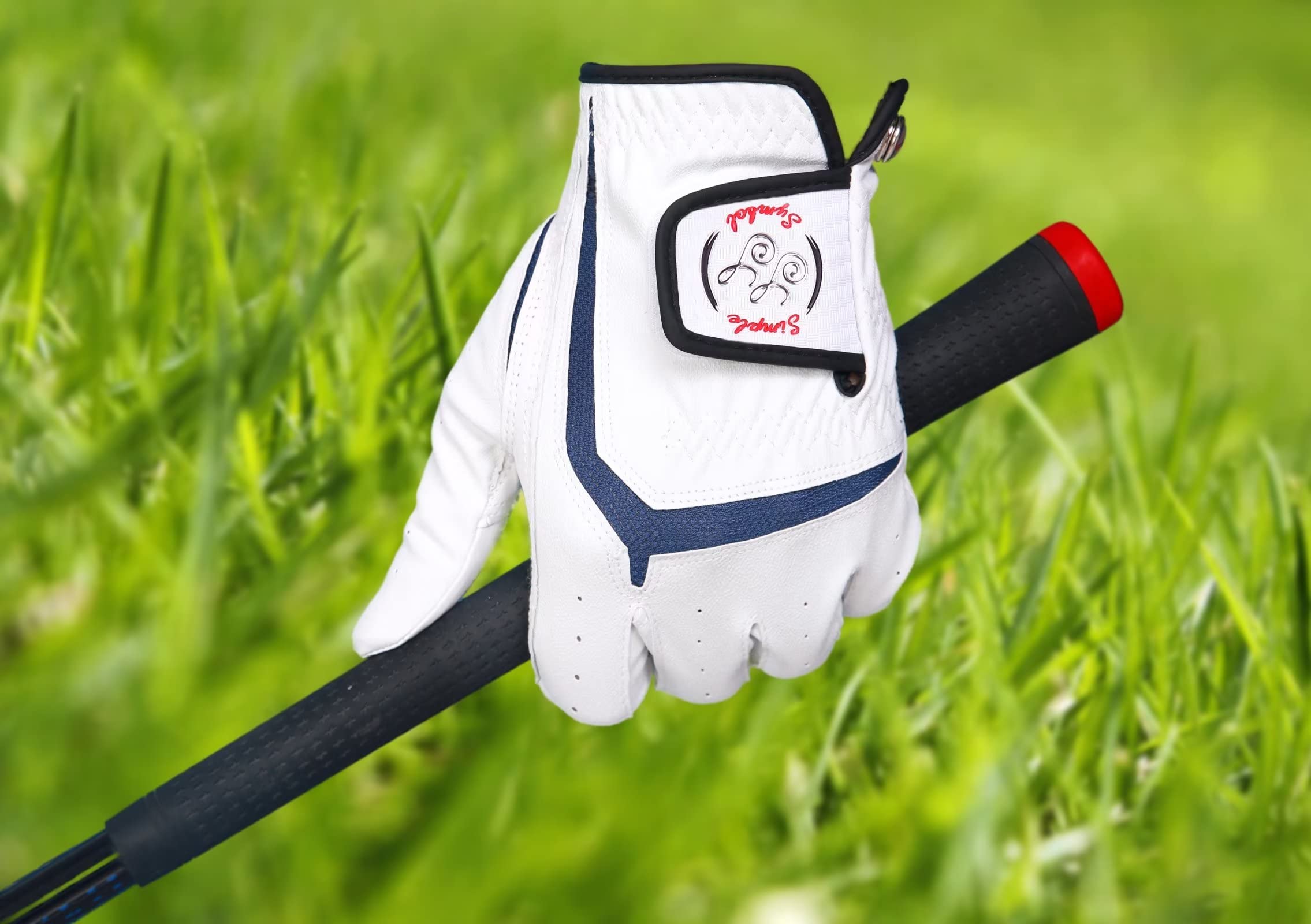 SIMPLE SYMBOL Men's Golf Glove Three Pack,Left Hand Right Hand Small/Medium/Large/XL,White Microfiber with Soft Cabretta Leather(Right,M)