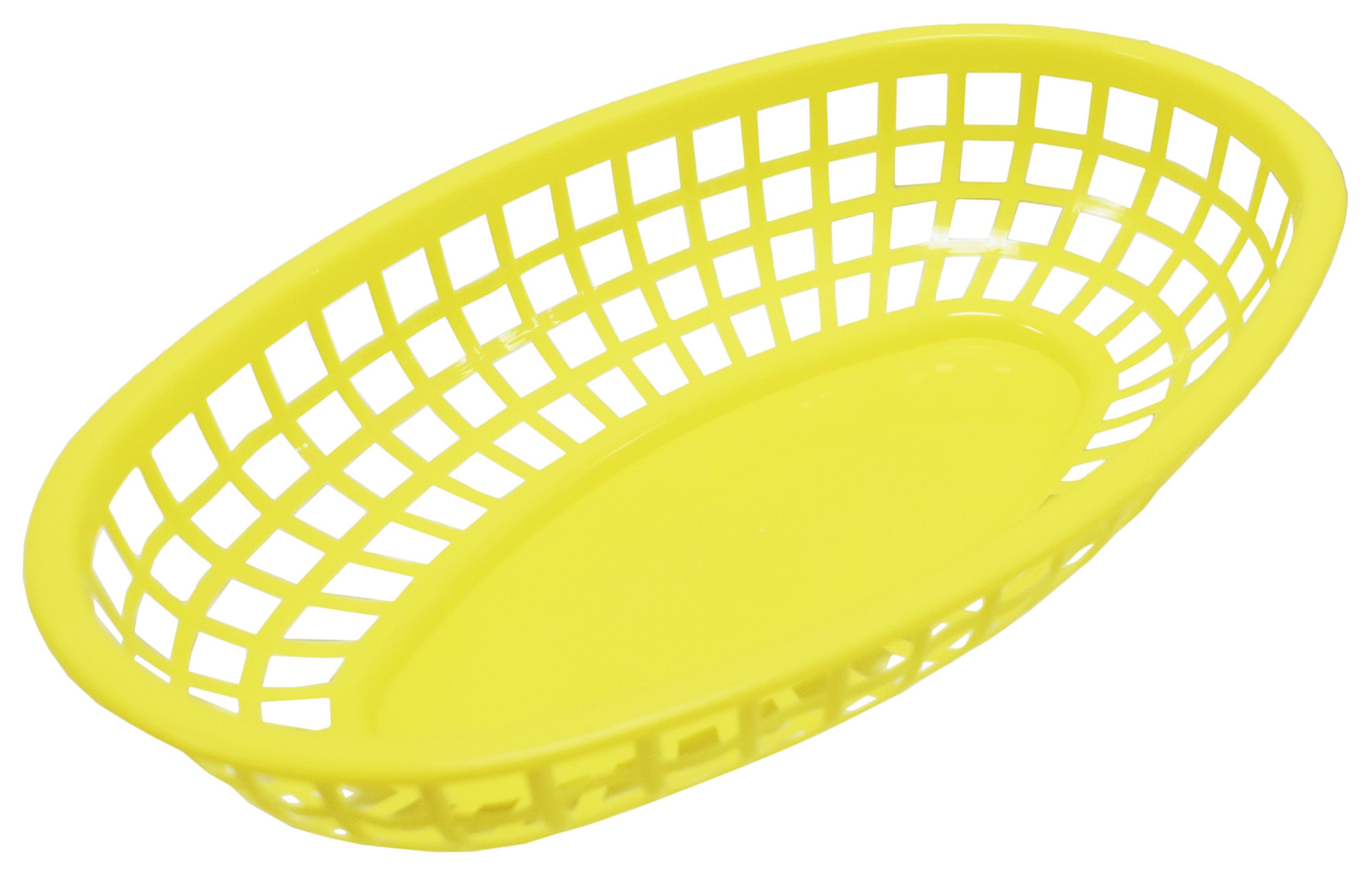 Set of 24 Red Oval Fast Food / Deli Baskets, 9.25 by 5.67-Inch, Red (24)