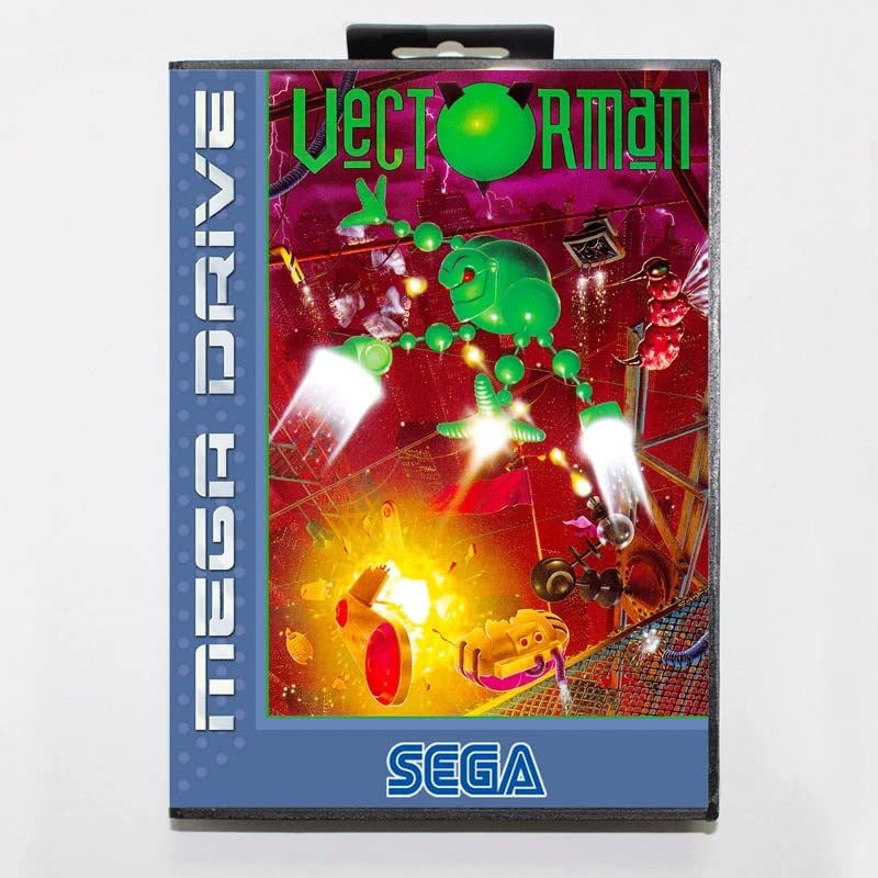 Video Game Vectorman - EUR Cover 16 Bit MD Game Card For Megadrive Genesis Console With Retail Box ( JAP SHELL )