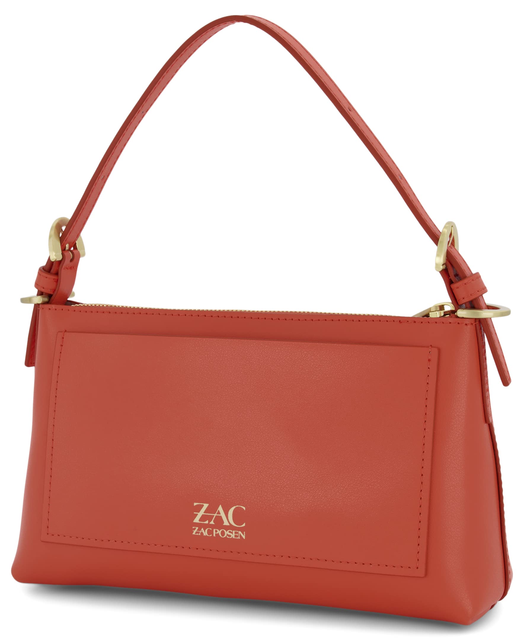 ZAC Zac Posen womens Posen Zip Top Crossbody Bag, Orange Blossom, One Size US