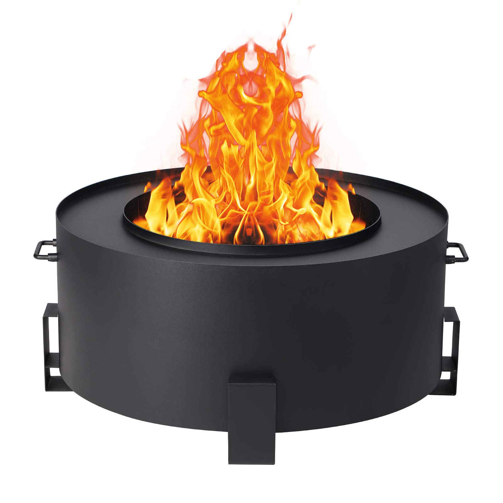 TITIMO Smokeless Fire Pit Outdoor 27 Inch Metal Steel Stove Bonfire Large Wood Burning Firepit Smokeless with Waterproof Cover, Poker, Roasting Sticks for Outside Backyard Patio Deck Camp