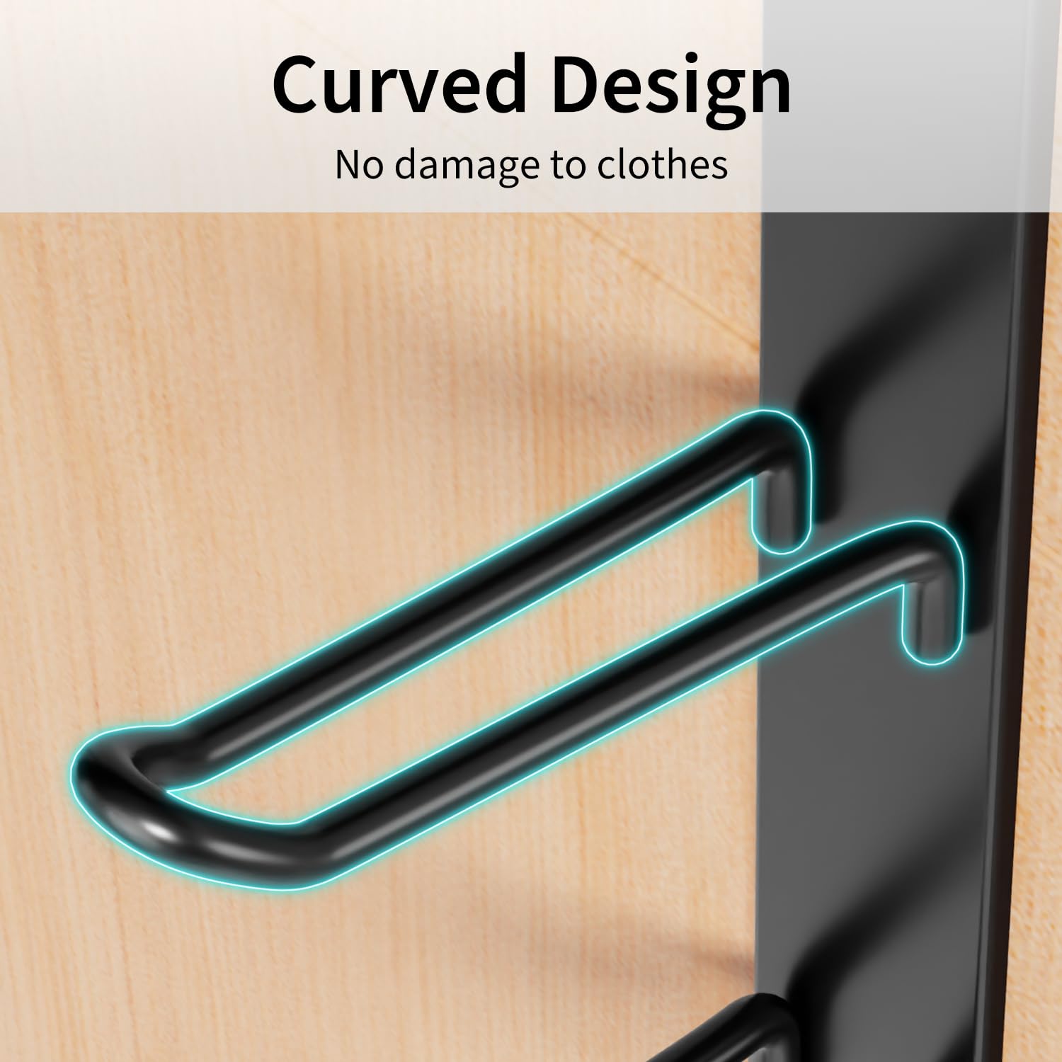 niffgaff 8 Hook Over The Door Hooks, Vertical Over The Door Towel Rack, Over Door Hook, Over The Door Hanger, for Towel and Clothes Hangers, Black, 2 Pack,12.28โ