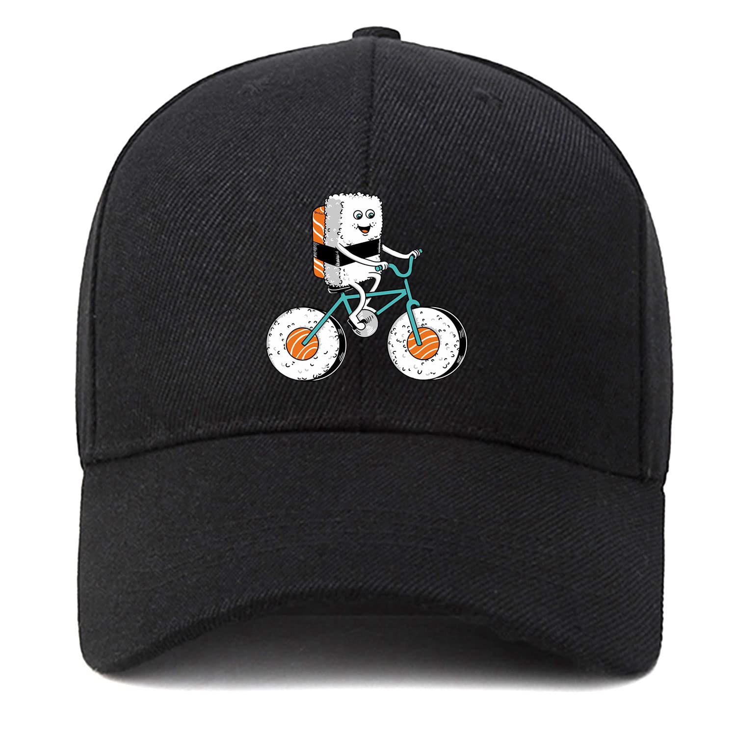 Sushi Bicycle Dad Cap, Fashion Classic Baseball Hat,Adjustable Baseball Cap