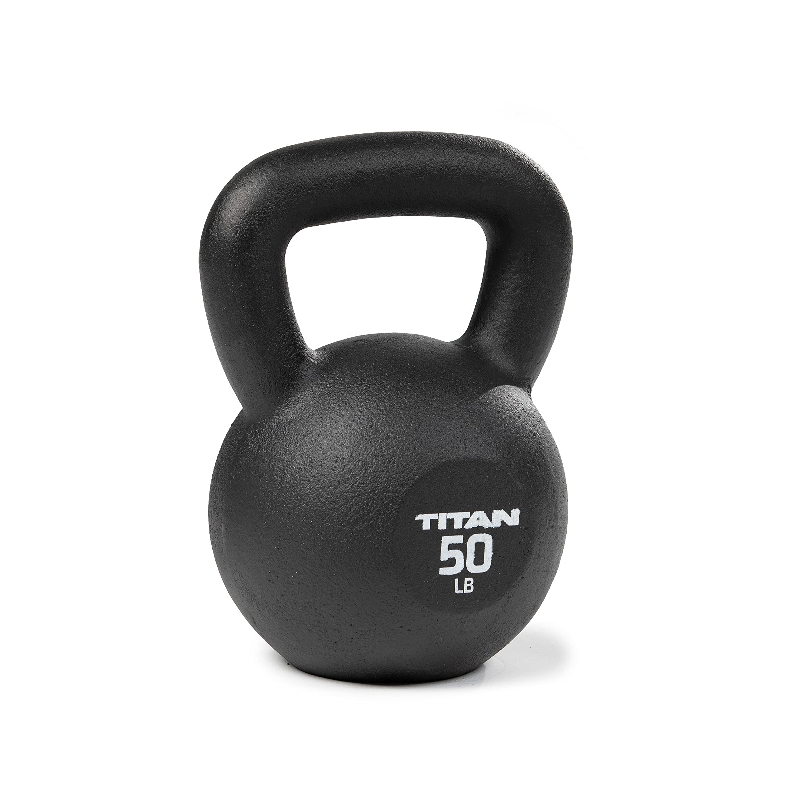 Titan Fitness 50 LB Cast Iron Kettlebell, Single Piece Casting, LB Markings, Full Body Workout