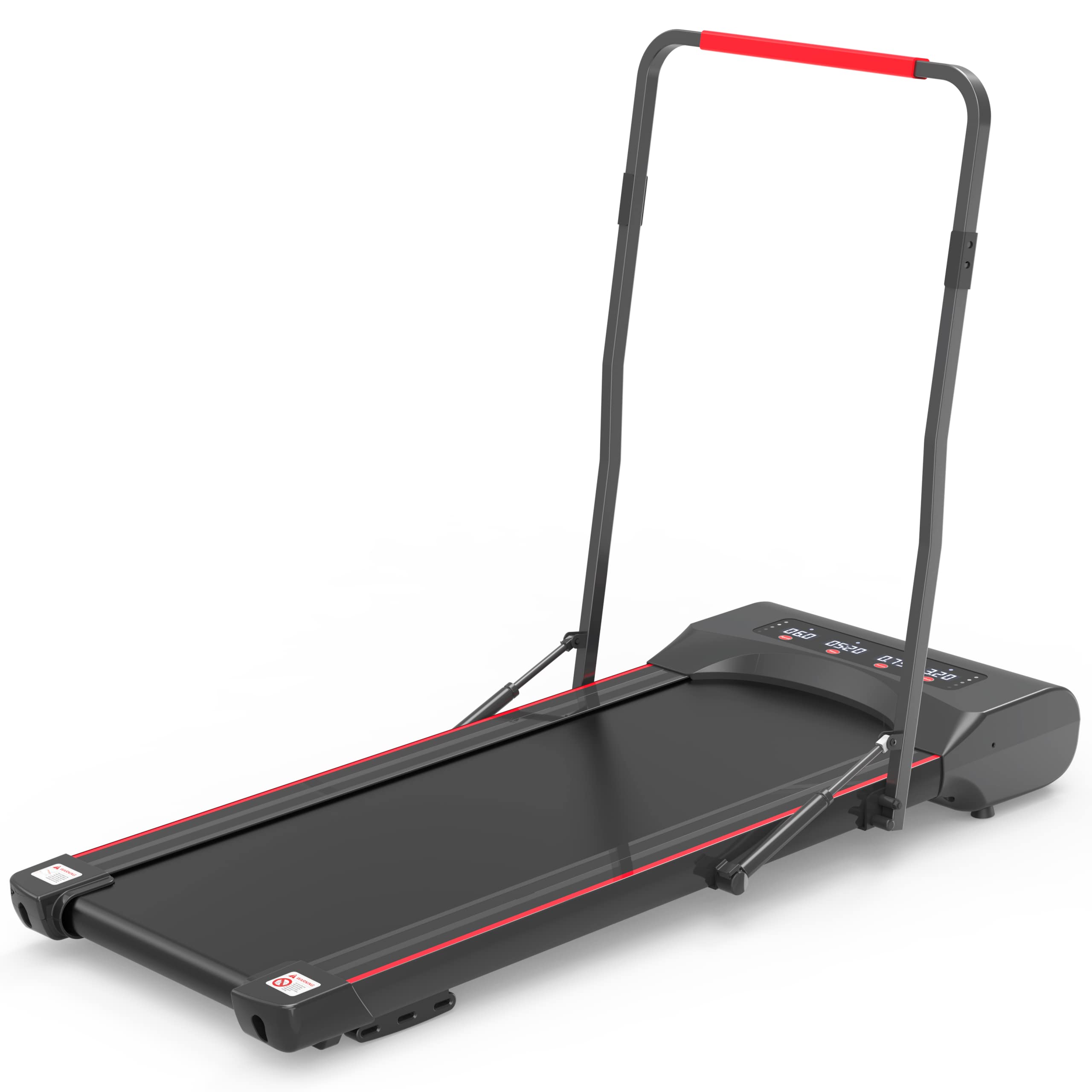 Walking Pad Treadmill Under Desk with Handlebar Foldable, 2 in 1 Under Desk Portable Walking Treadmill with Remote Control and LED Display, 2.5HP Walking Jogging Machine Walking for Home QWE234