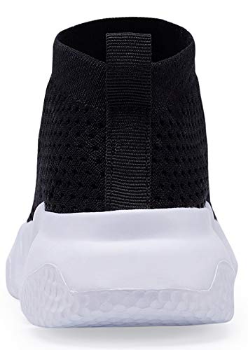 Santiro Kids Sneakers Boys Girls Lightweight Breathable Slip On Knit Sock Walking Shoes Black 1 M US