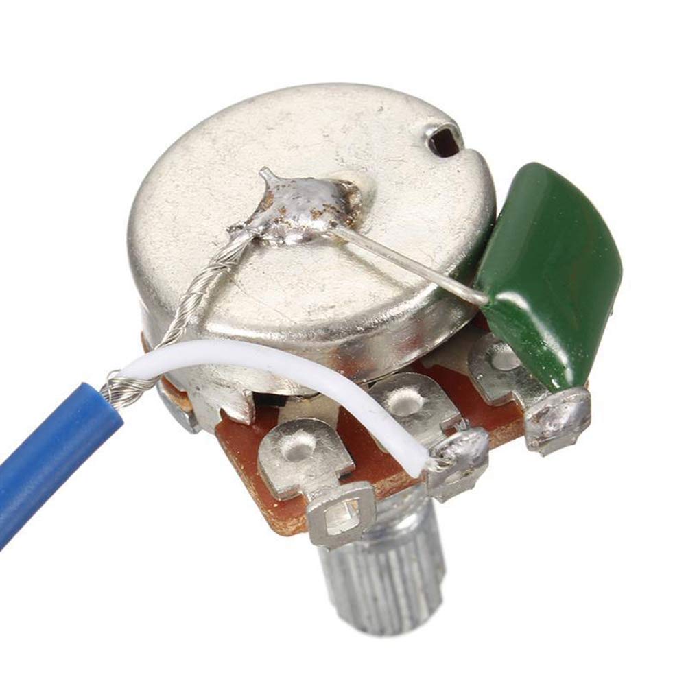 Prewired Wiring Harness Kit Compatible for LP Electric Guitar, 2T2V 500K Pots 3-position Toggle Switch with Jack for Dual Humbucker Gibson Les Pual Style Guitar Electronics Replacements, White Cap