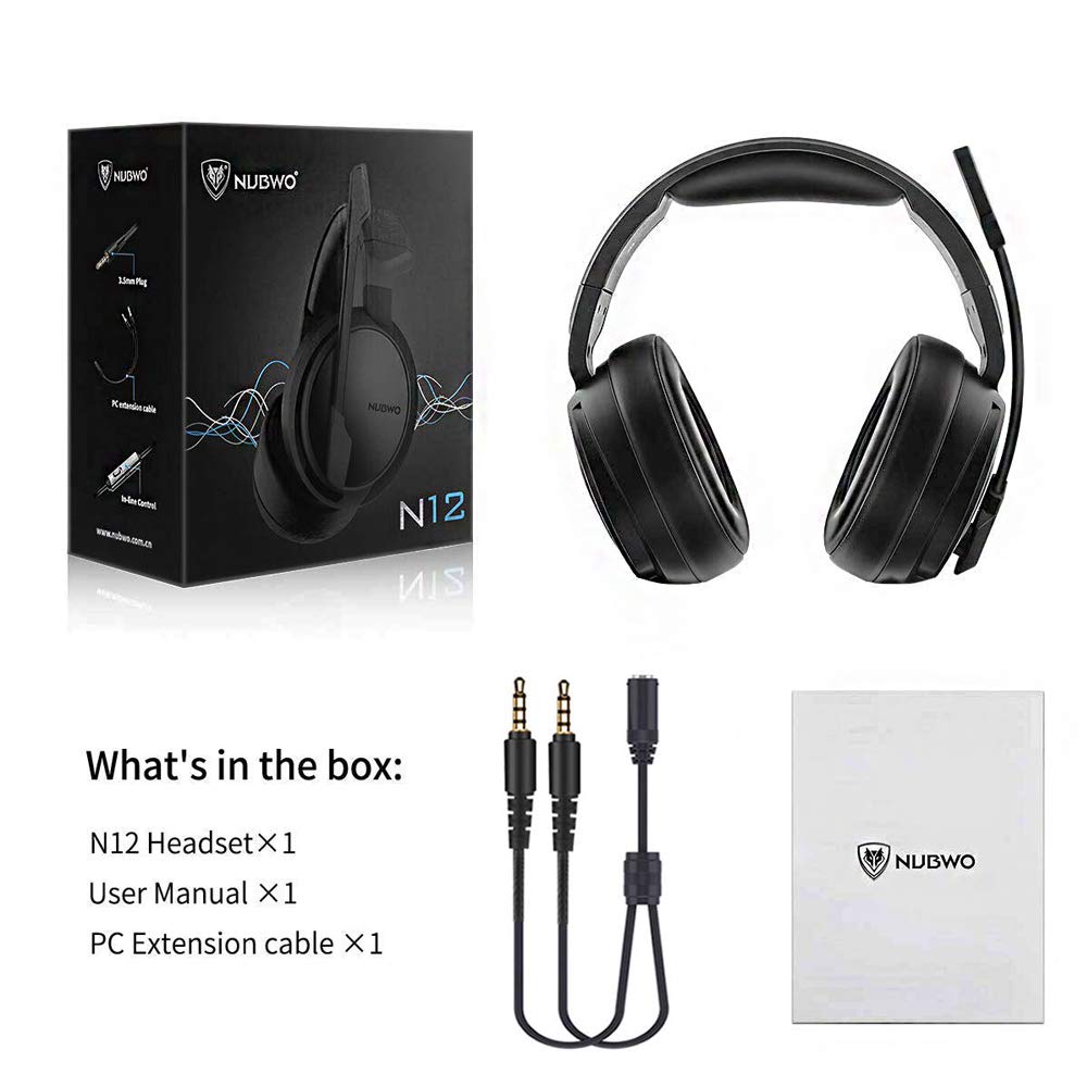 OCTTO NUBWO N12 Gaming Headset & Xbox one Headset & PS4 Headset,3.5mm Surround Stereo Gaming Headphones with Mic Soft Memory Earmuffs for PC,Laptop, PS3