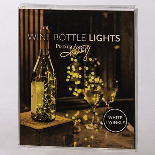 Primitives by Kathy 101394 Battery Operated Wine Bottle Stopper LED Twinkle Lights, 58-Inch String, White