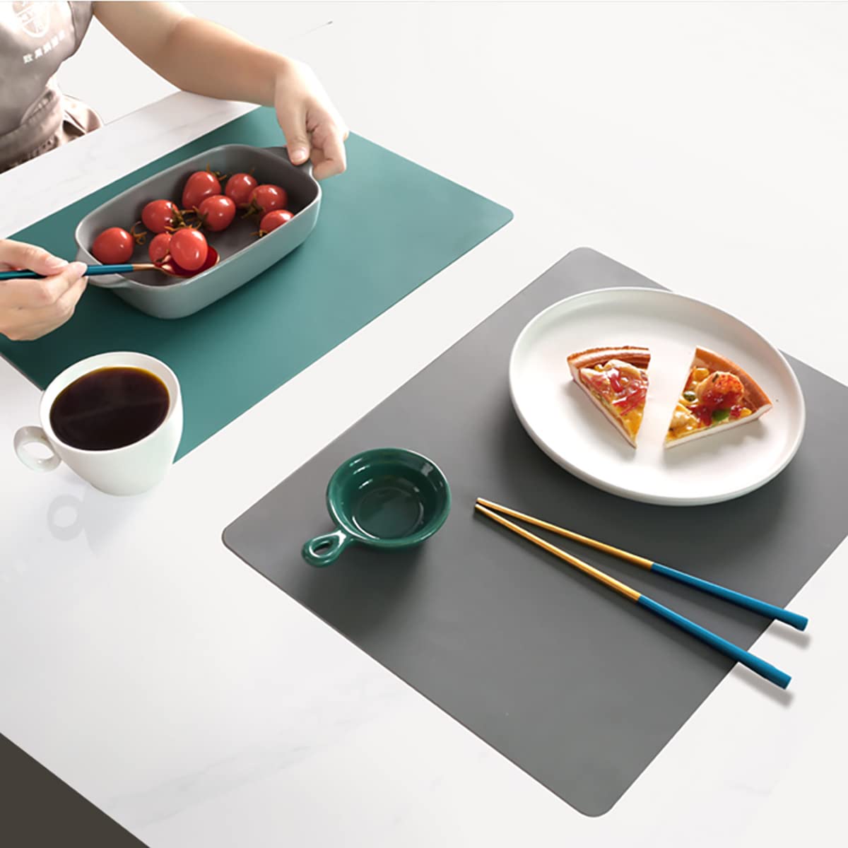 Silicone Placemats - Silicone Oven Mitts and Pot Holders Sets, Silicone Trivet Mats Heat Resistant Silicone Oven Mittens Mini Oven Gloves and Hot Pads for Kitchen Baking Cooking - 10 Pcs