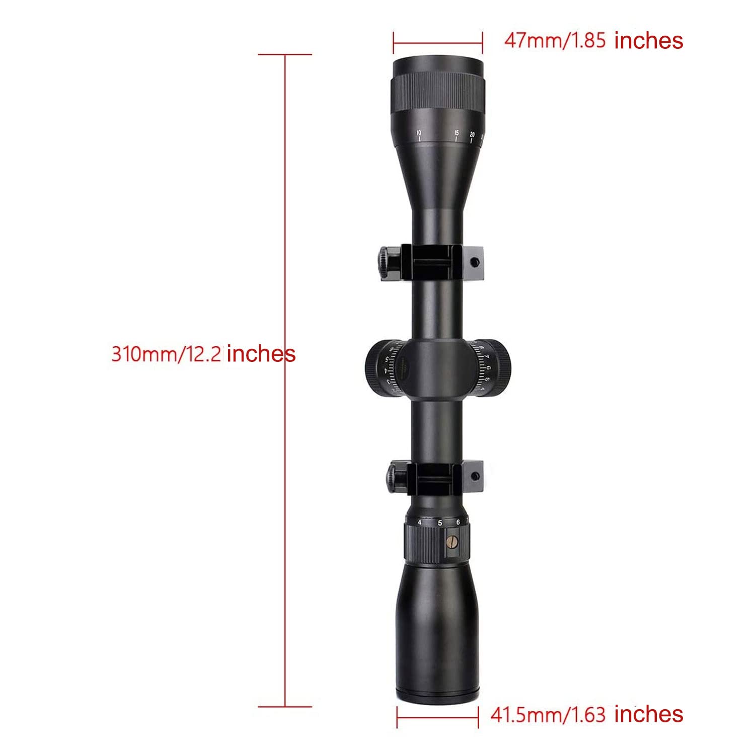 SVBONY SV169 Rifle Scope 3-9x32 AO, Hunting Rifle Scope, Mil Dot Reticle, Spring Loaded Instant Zero Resets Turrets, 7mm Sunshade, IPX6 Waterproof, Shockproof, 20mm Rail Mount for Picatinny Rail
