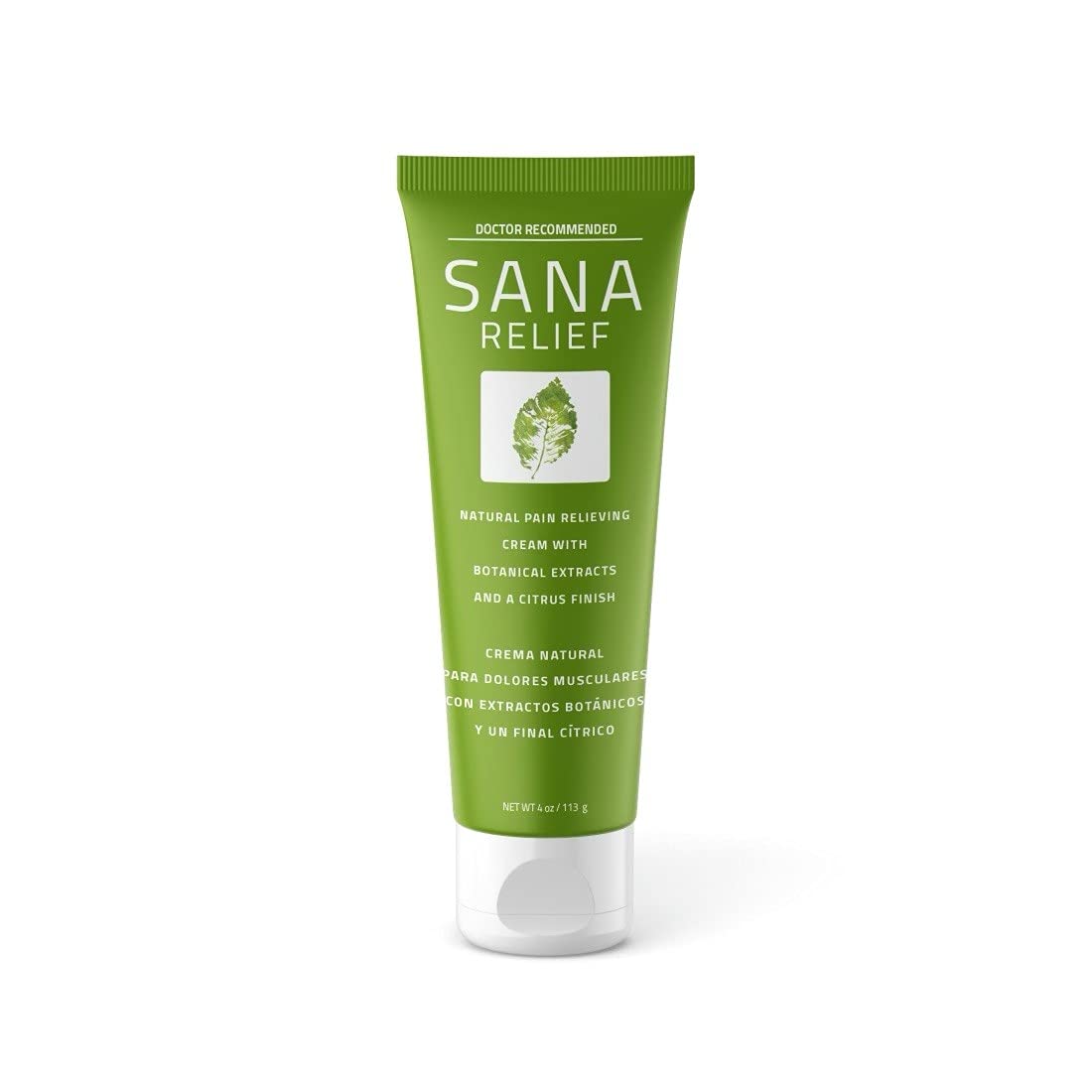 SANA RELIEF - All Natural & Fast Acting Topical Pain Relief Cream for Back, Neck, Knees, Hips, Shoulders, Elbows, Joints and Muscles, 4oz