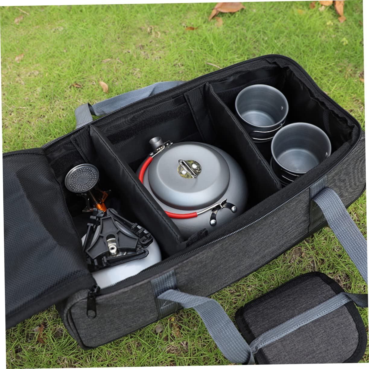 VALICLUD Outdoor Storage Bag Fine China Storage Containers Frying Pan with Lid Container with Lid Utensil Bag Outdoor Stove Snack Bar Organizer Flatware Storage Large Barbecue Oxford Cloth