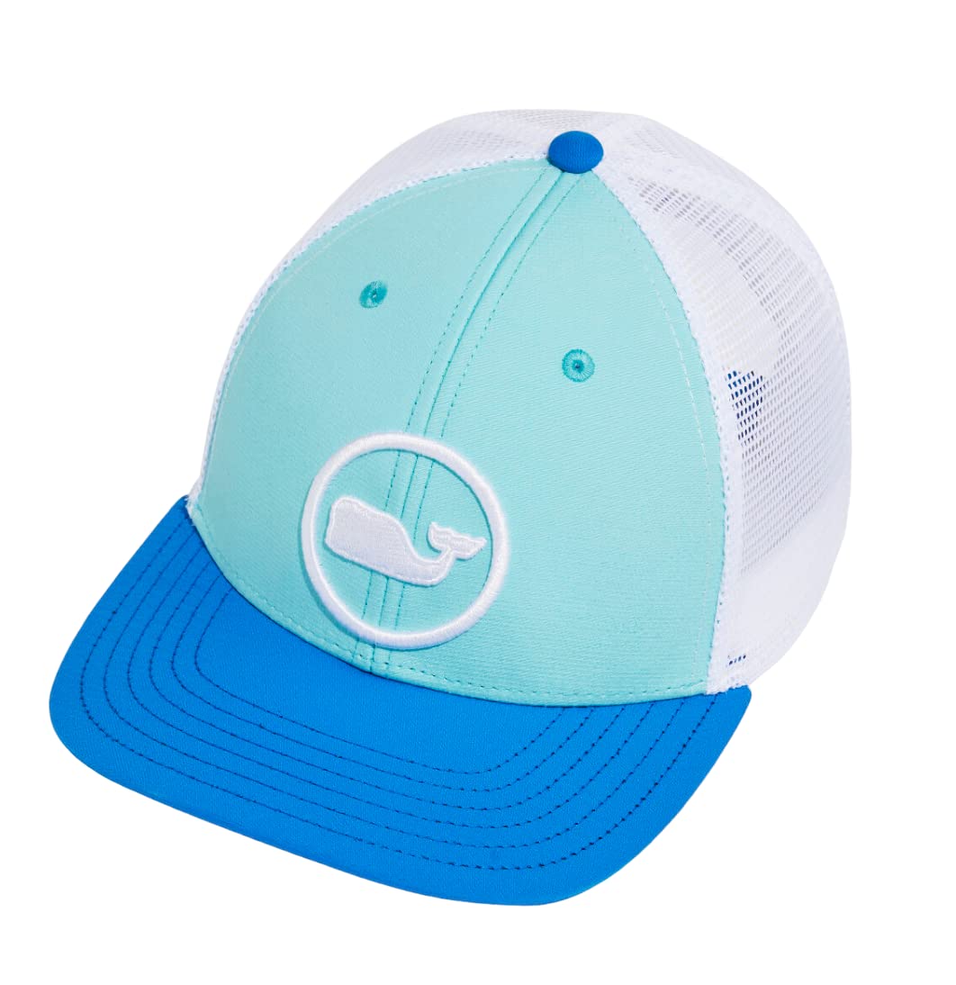 vineyard vines Adult Performance Trucker Hat Cap Adjustable Snapback One Size (Aqua Sky)