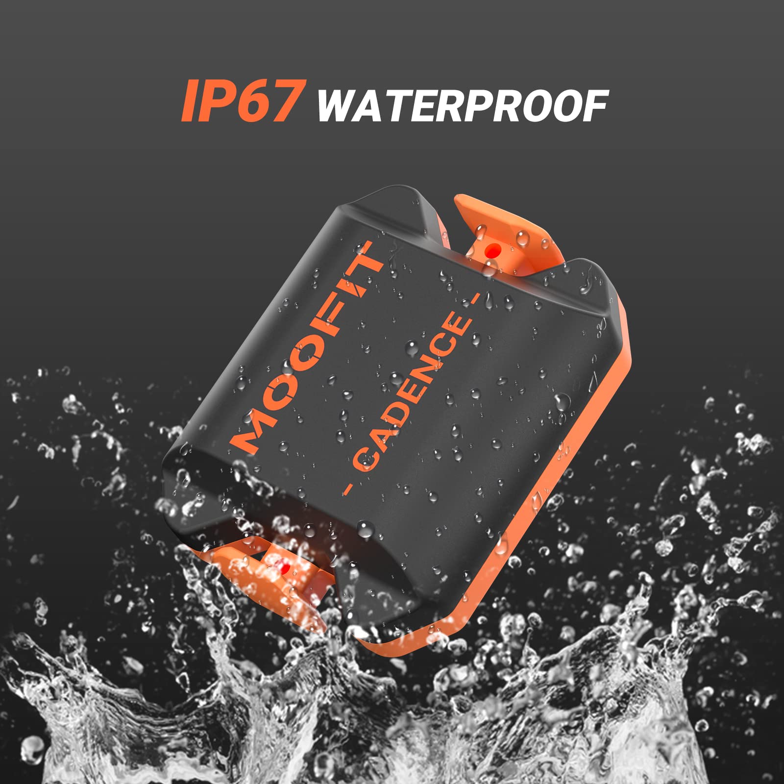 moofit Cadence Sensor Bluetooth/ANT+ IP67 Waterproof Wireless RPM Cycling Spin Bike Cadence Sensor for Wahoo/Zwift/OpenRider/Endomondo/TacX/TrainerRoad (MooFit app Unavailable)