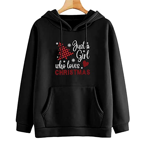 Women Round Neck Christmas Print Sweatshirt Fashion Top Long Sleeve Autumn and Winter Pullover