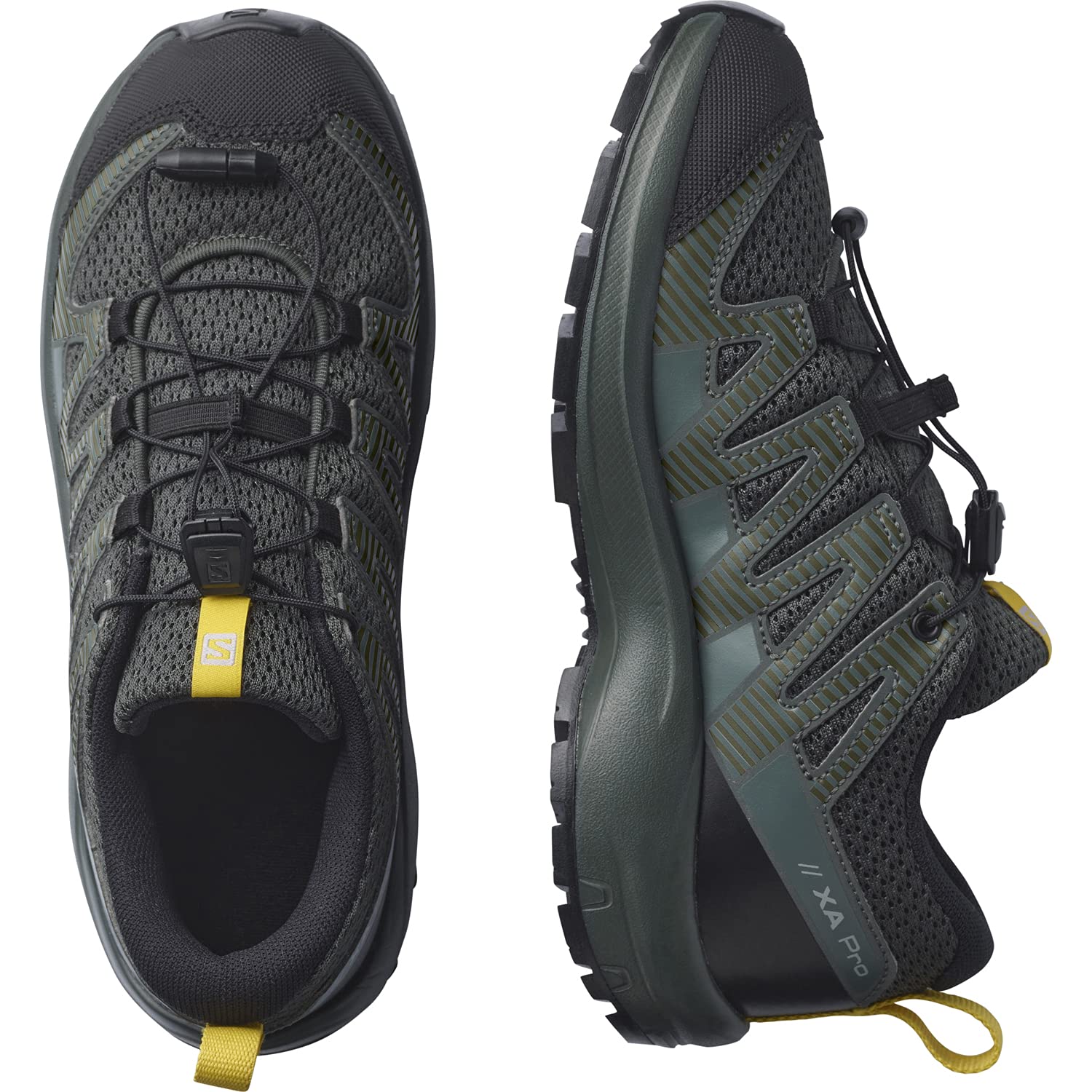 Salomon Kid's XA PRO V8 Trail Running Shoes, Black/Urban Chic/Sulphur, 7.5 Big Kid