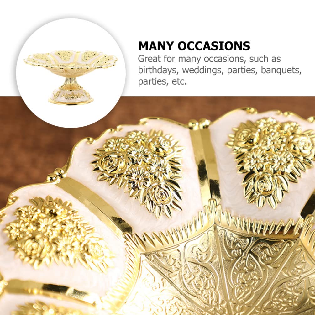 UPKOCH Buddhist Fruit Tray Offering Plate Footed Fruit Bowl Decorative Centerpiece Pedestals Bowl for Home Restaurant Party Fruit Candy Golden