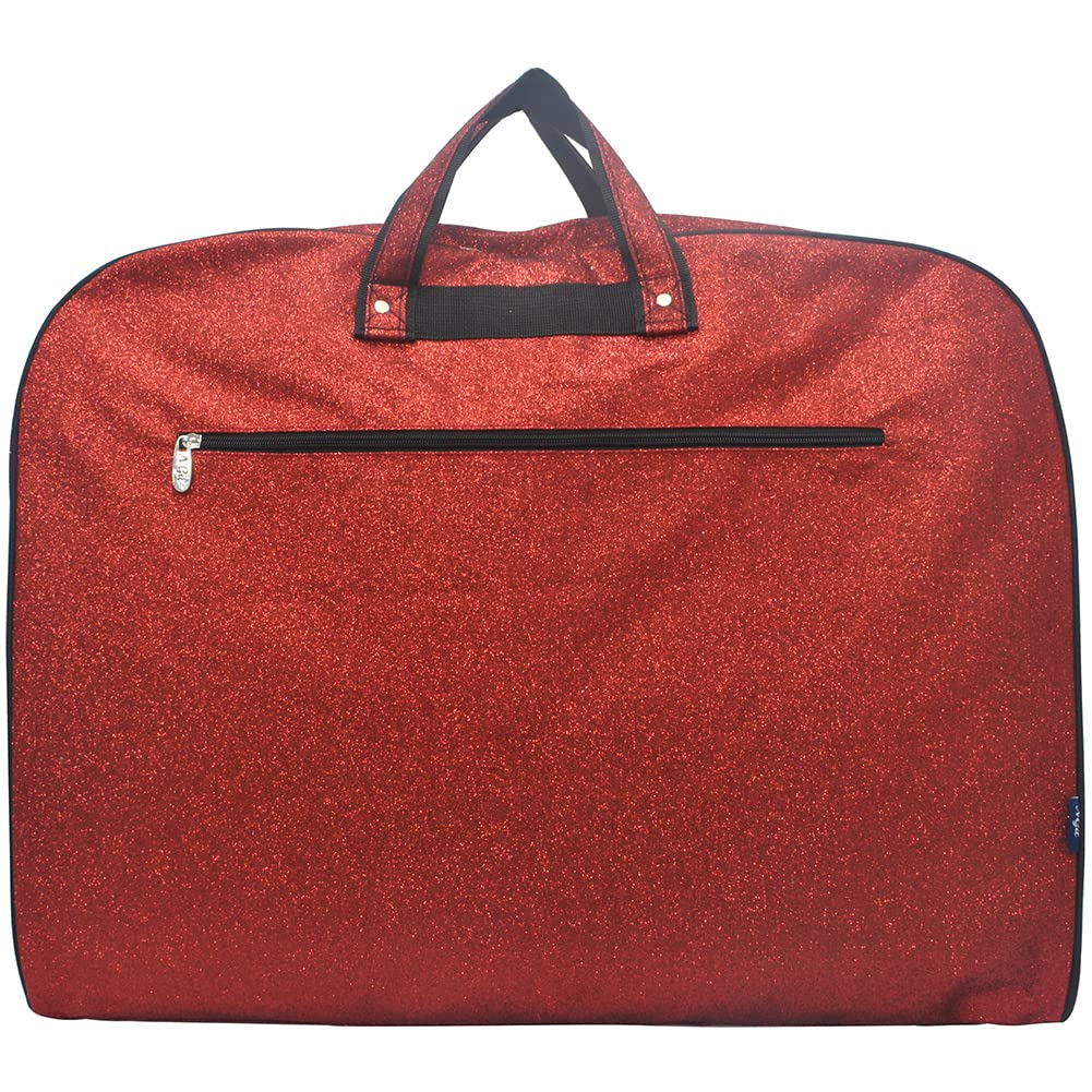NGIL Glitter Cheer Dance and Competition Travel Companion Hanging Garment Bag for Girls (Glitter-Red)
