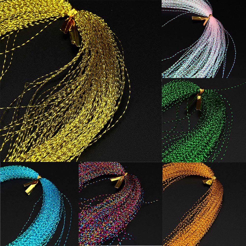 Zerlibeaful Crystal Flash Fly Tying Material Holographic Fishing Tying Making 100Pcs Box Tackle (Multicolor, One Size)