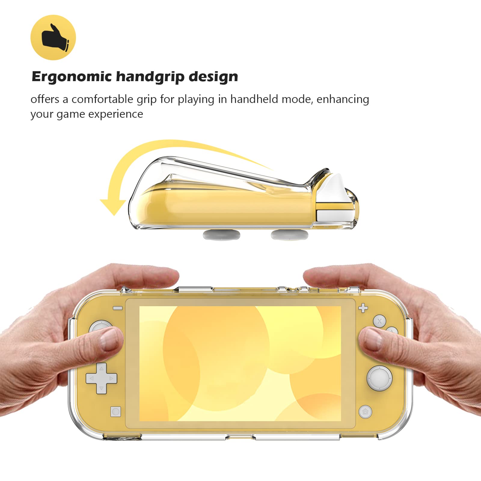 ProCase Protective Case for Nintendo Switch Lite with 2 Pack HD Clear Screen Protectors, Anti-Scratch Grip Case Shock-Absorption Soft TPU Cover for Full Protection and Ergonomic Design -Clear