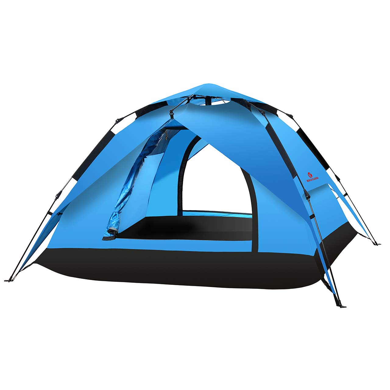 Rock Cloud Pop Up Tent Family Camping Tent 2-3 Person Portable Automatic Quick Setup Tent Waterproof Windproof with Top Rainfly for Camping Hiking