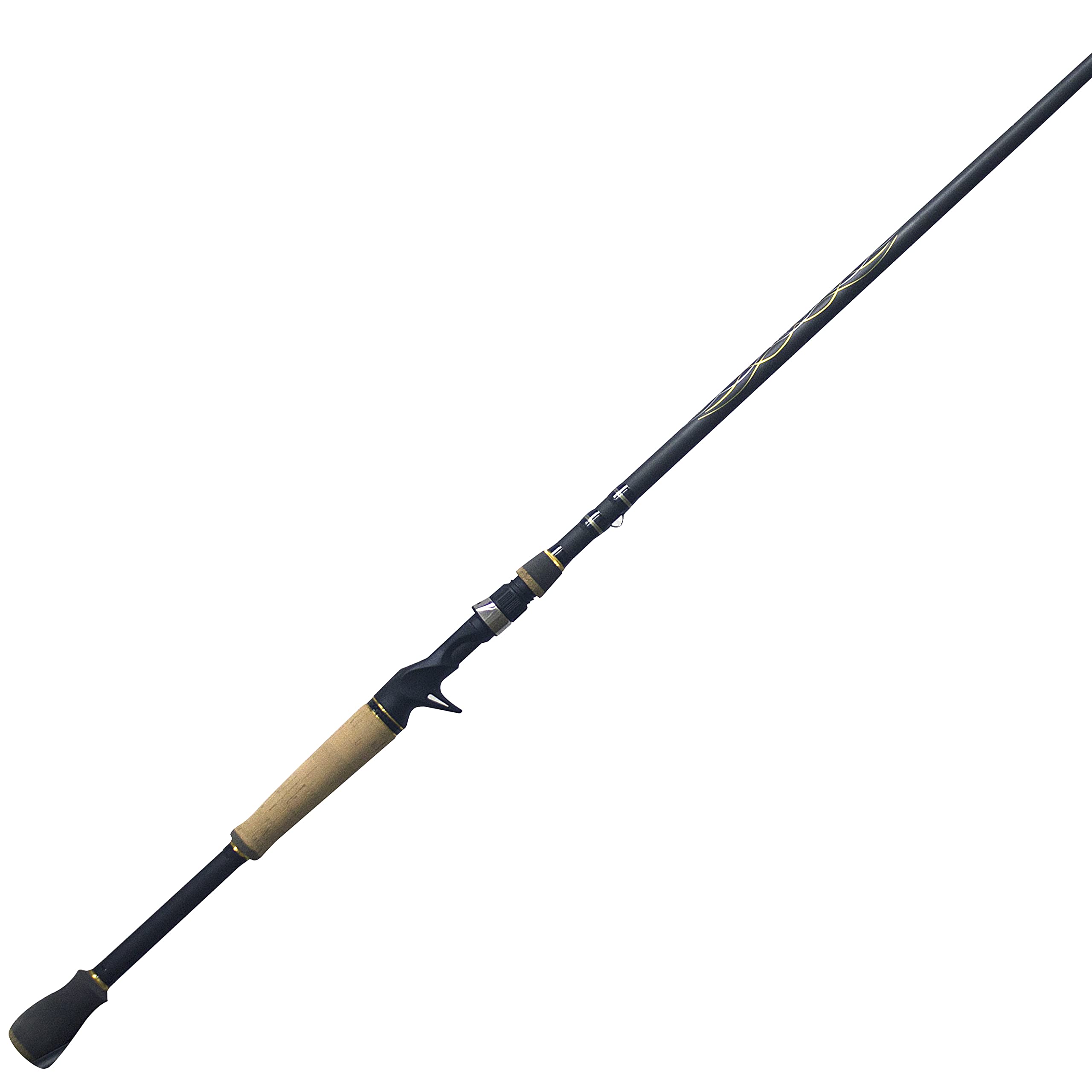 Quantum Vapor Casting Fishing Rod, 6-Foot 10-Inch 1-Piece HSX60 High Modulus Graphite Fishing Pole, Split-Grip Cork Handle, Kigan Aluminum Oxide Guides, X-Fast Action, Medium-Heavy Power, Black